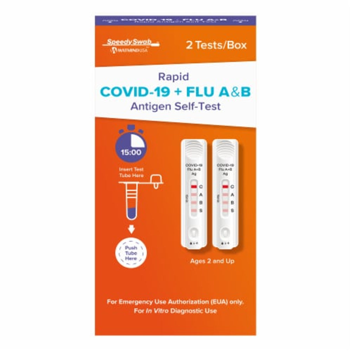 OTC SpeedySwab™ Rapid COVID-19 + FLU A&B Antigen Self-Test 2 Test Kits ...